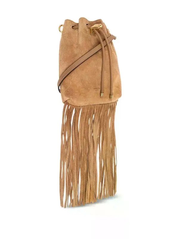 JIMMY CHOO Mini Bon Bon Fringe Bucket Bag - Neutrals