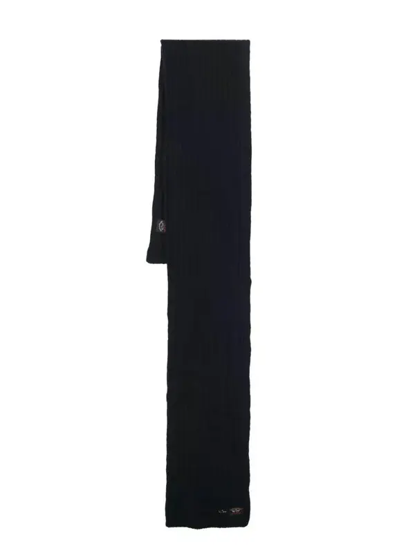 Paul & Shark Logo-patch Knit Scarf - Blue