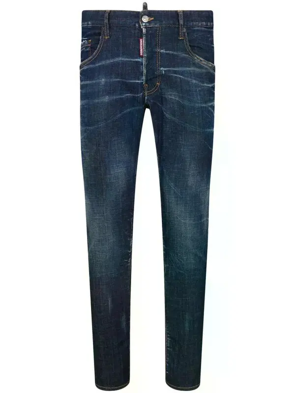 Dsquared2 Logo-appliqué Slim-cut Jeans - Blue