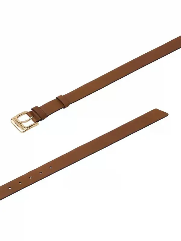 Miu Miu Cut-out Logo Leather Belt - Brown