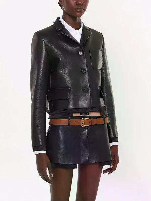Miu Miu Cut-out Logo Leather Belt - Brown