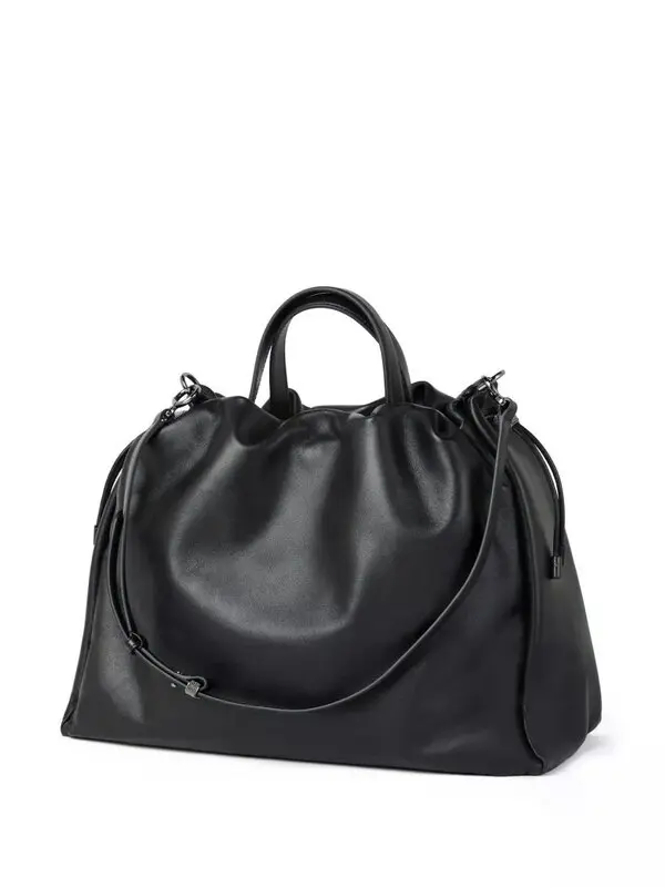 Brunello Cucinelli Leather Tote Bag With Monili Chain Detail
