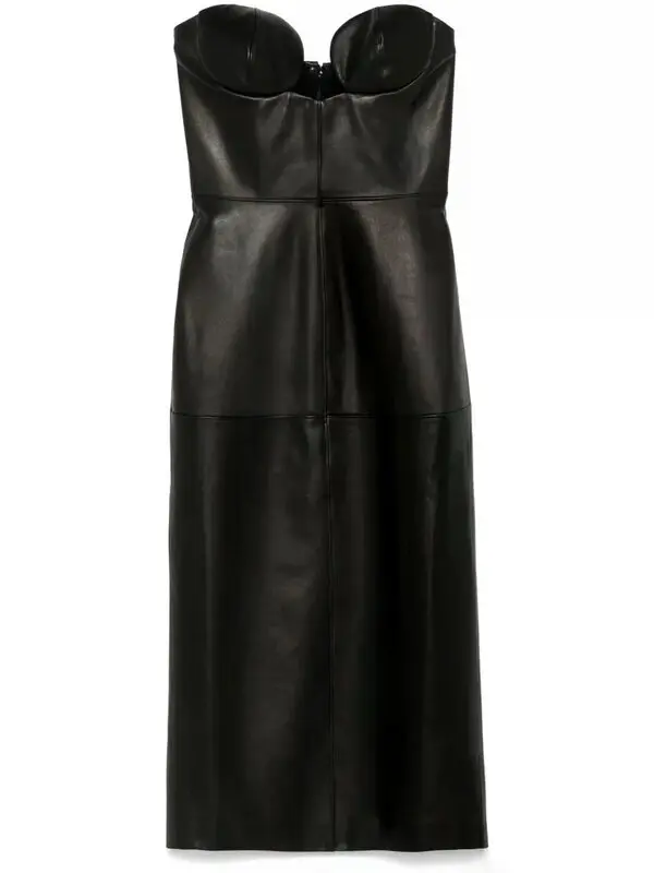 NENSI DOJAKA Leather Midi Dress