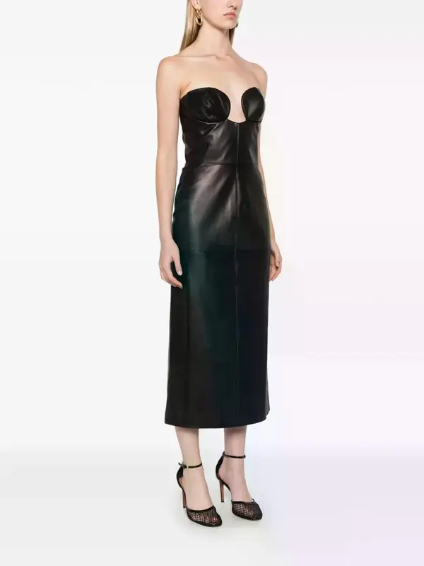 NENSI DOJAKA Leather Midi Dress