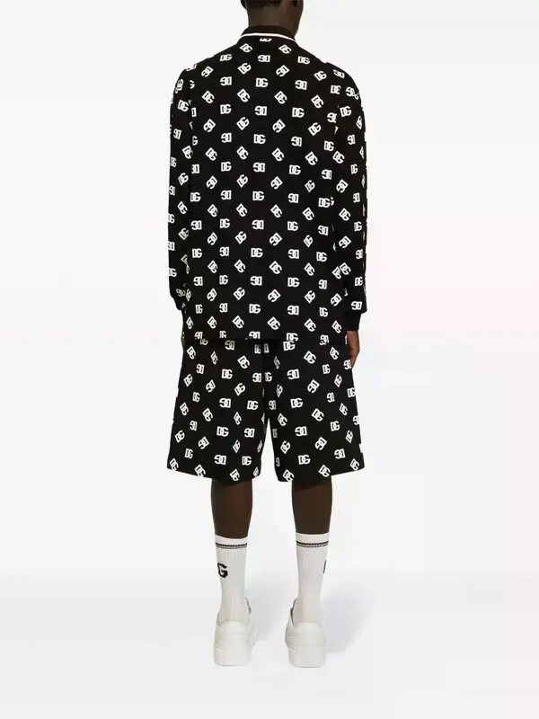 Dolce & Gabbana All-over Logo Print Cotton Track Shorts