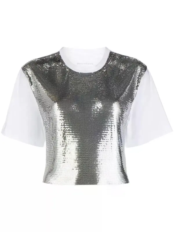 Rabanne Metallic Mesh T-shirt - Silver