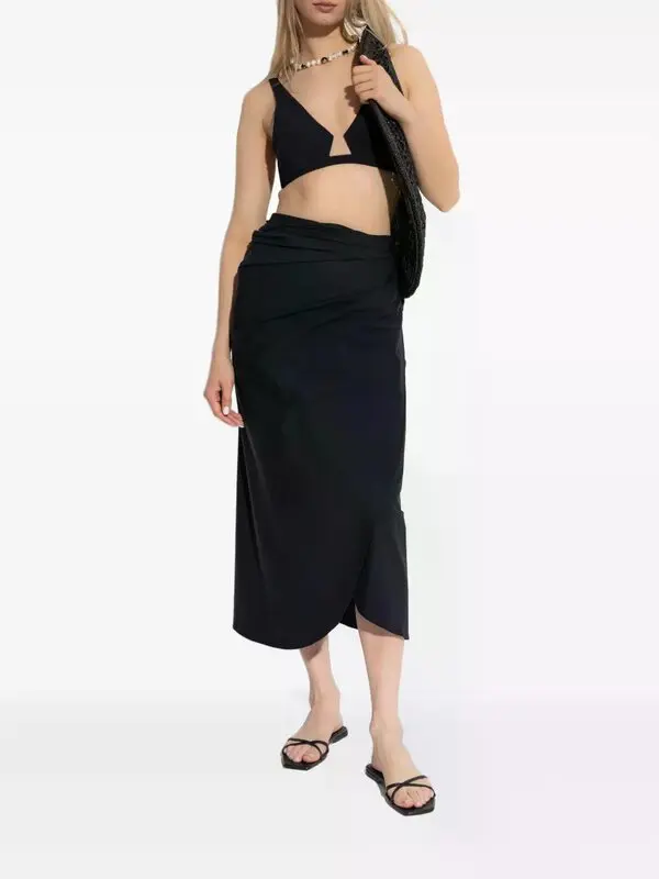 Hunza G Ruched Midi Skirt
