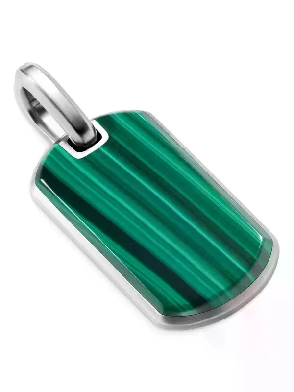 David Yurman Sterling Chevron Malachite Tag