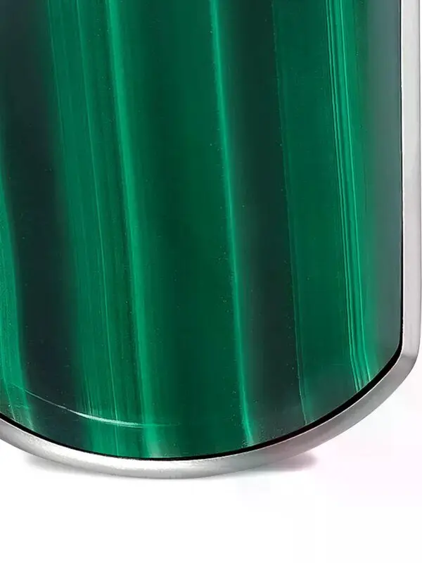 David Yurman Sterling Chevron Malachite Tag