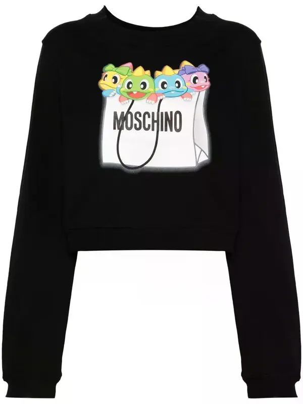 Moschino Dragon Bag-print Sweatshirt - Black