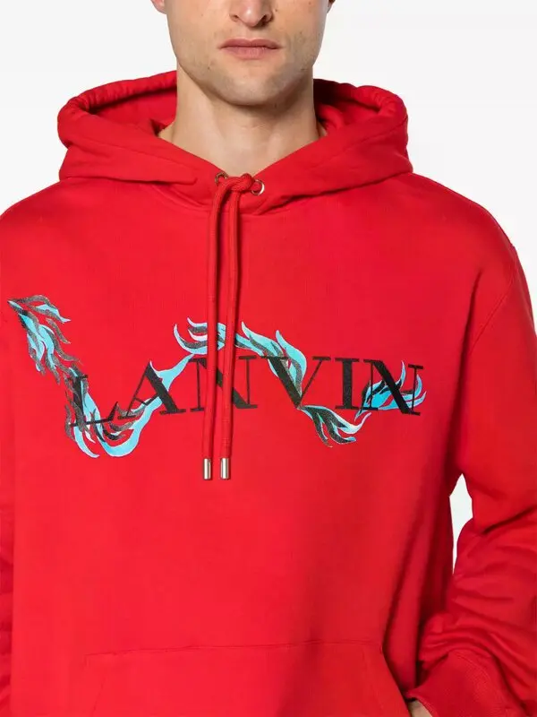 LANVIN Dragon Print Cotton Hoodie