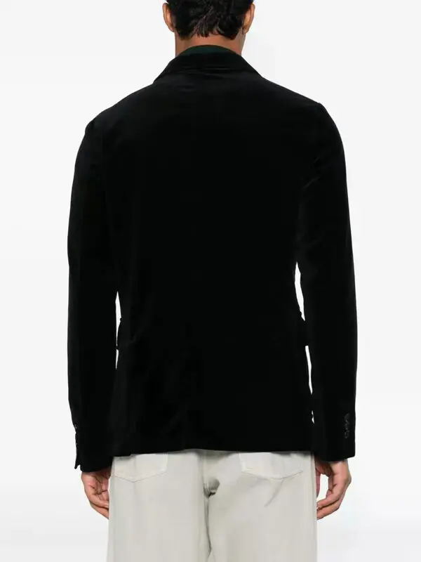 Aspesi Notched-lapels Velvet-finish Double-breasted Blazer