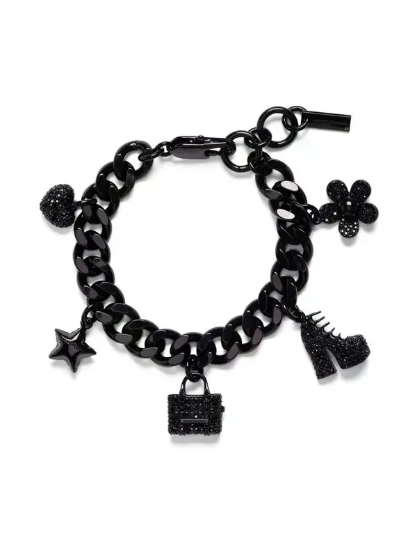 Marc Jacobs The Mini Icon Pavé Charm Bracelet - Black
