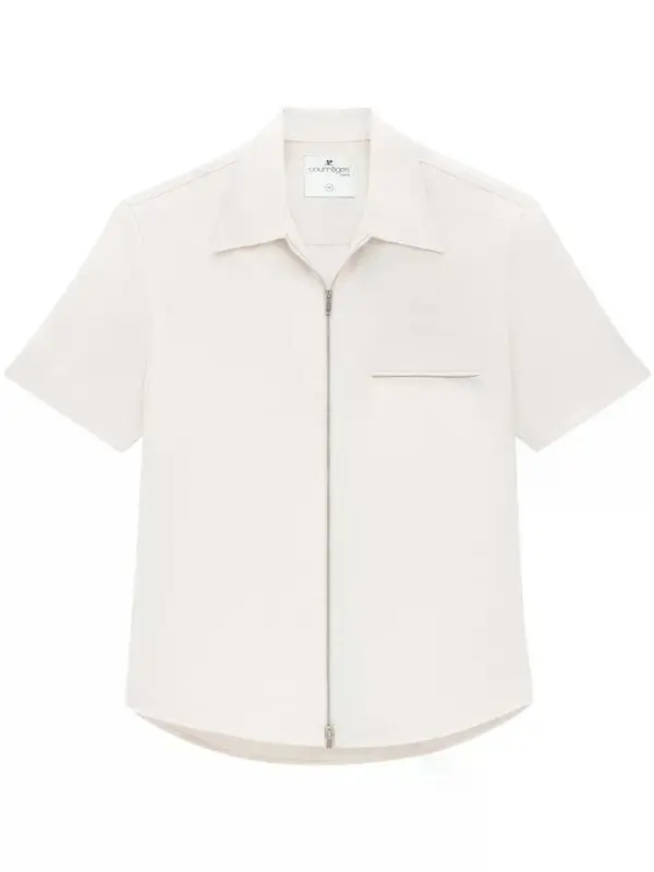 COURREGES Zip-up Twill Shirt