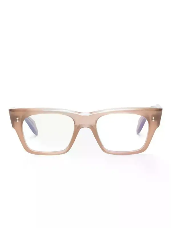 CUTLER & GROSS Logo-engraved Rectangle-frame Glasses - Neutrals