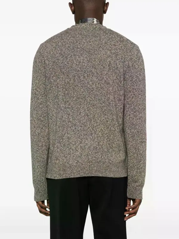 Corneliani Mélange-knit Crew-neck Jumper - Brown