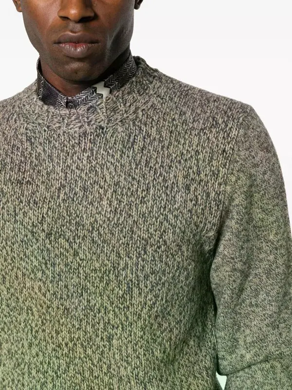 Corneliani Mélange-knit Crew-neck Jumper - Brown