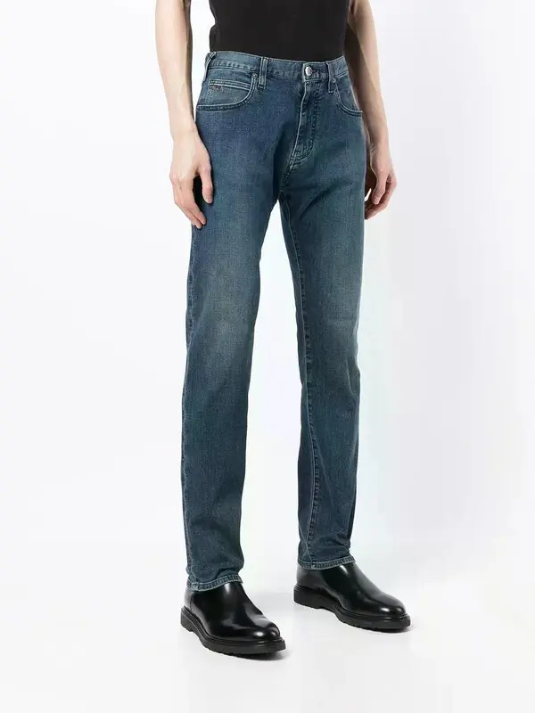 Emporio Armani J45 Straight-leg Twill Jeans - Blue