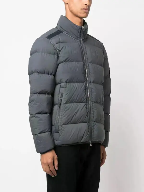 Stone Island Compass-patch Padded Down Jacket - Grey