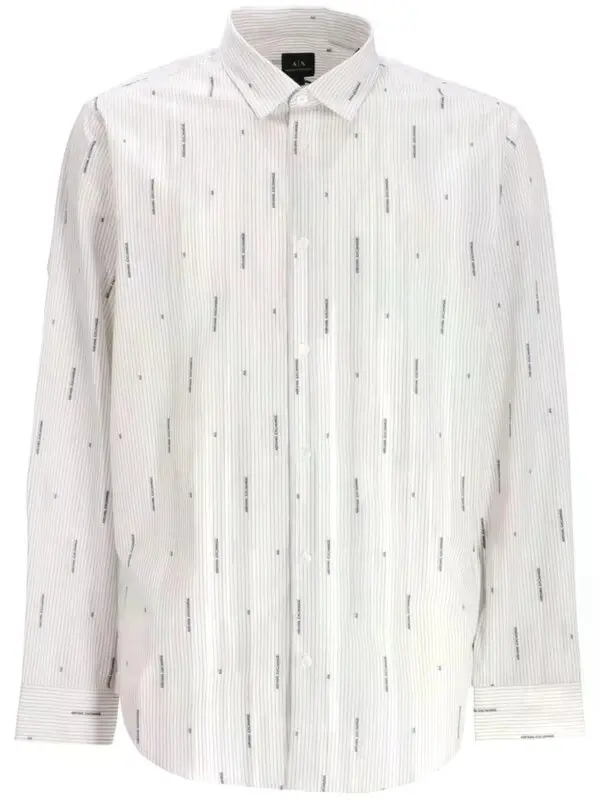 Armani Exchange Logo-print Striped Cotton Shirt
