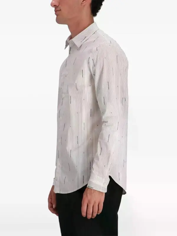 Armani Exchange Logo-print Striped Cotton Shirt