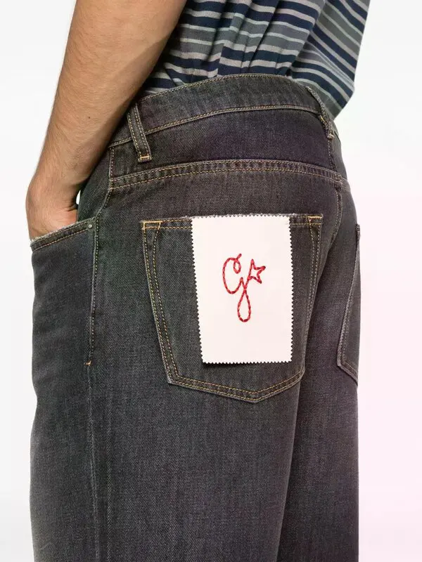 GOLDEN GOOSE Logo-patch Cropped Jeans