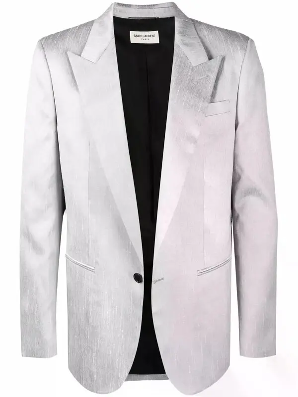 Saint Laurent Single-breasted Suit Blazer - Grey