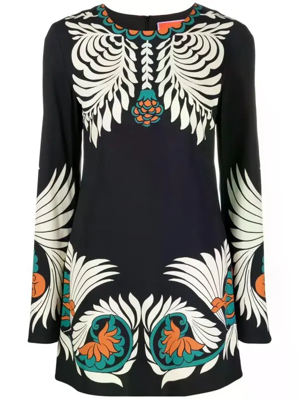 La DoubleJ Mini Supremes-print Swing Dress - Black