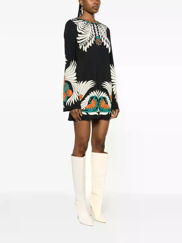 La DoubleJ Mini Supremes-print Swing Dress - Black