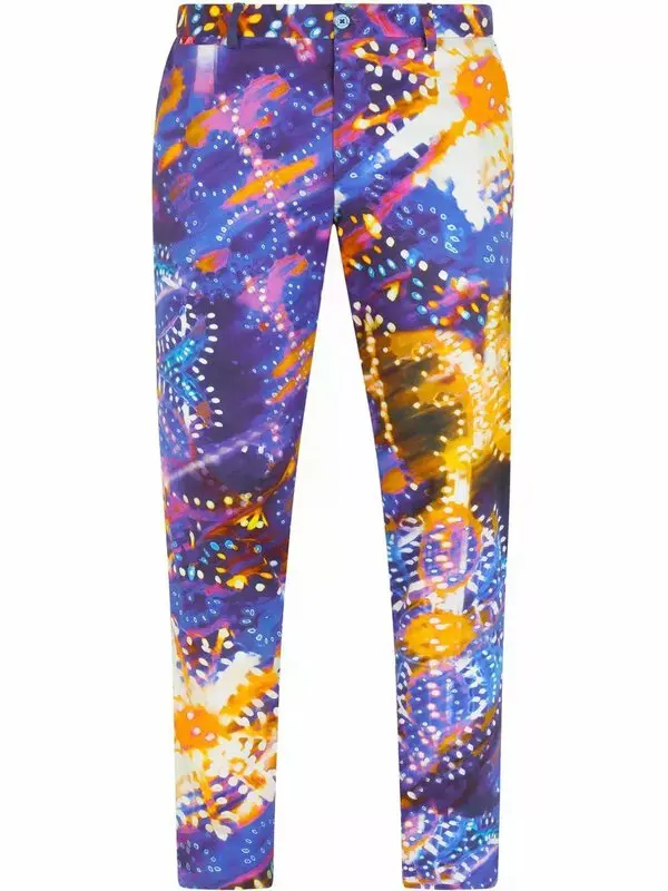 Dolce & Gabbana Luminaire-print Tailored Trousers - Blue