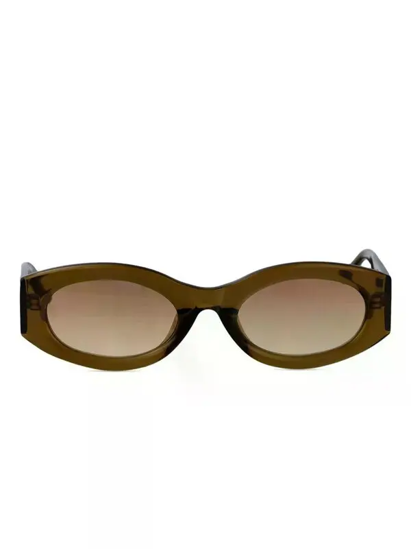 Attico X Linda Farrow Berta Oval-frame Sunglasses - Green