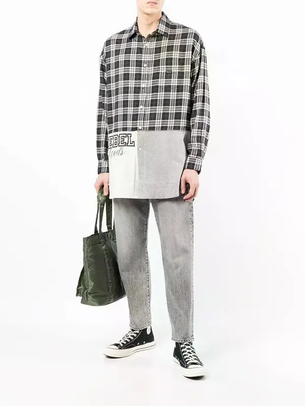 UNDERCOVERISM Patchwork Plaid Long-sleeve Shirt