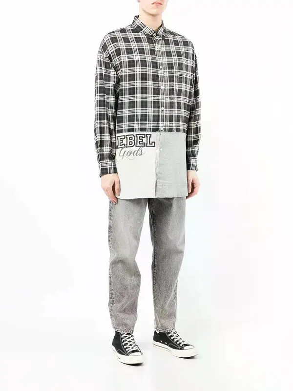 UNDERCOVERISM Patchwork Plaid Long-sleeve Shirt