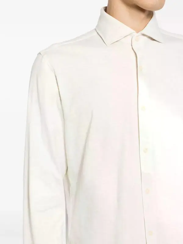 BOSS Stretch-cotton Twill Shirt - Neutrals