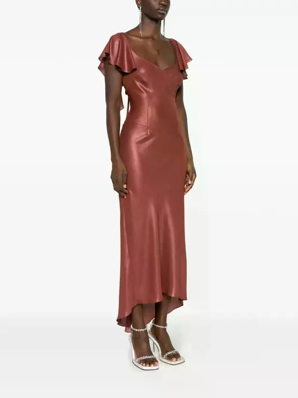 PARLOR Metallic-effect Midi Dress