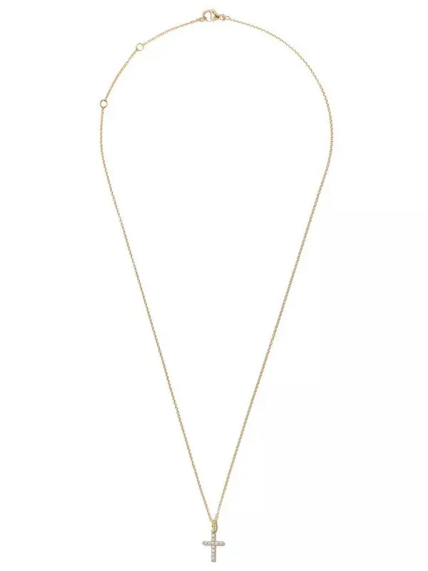 David Yurman 18kt Yellow Cable Collectibles Cross Diamond Necklace - Gold
