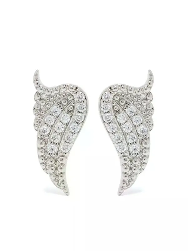 Zadig&Voltaire Rock Earrings With Pink Crystal Embellishment - Silver