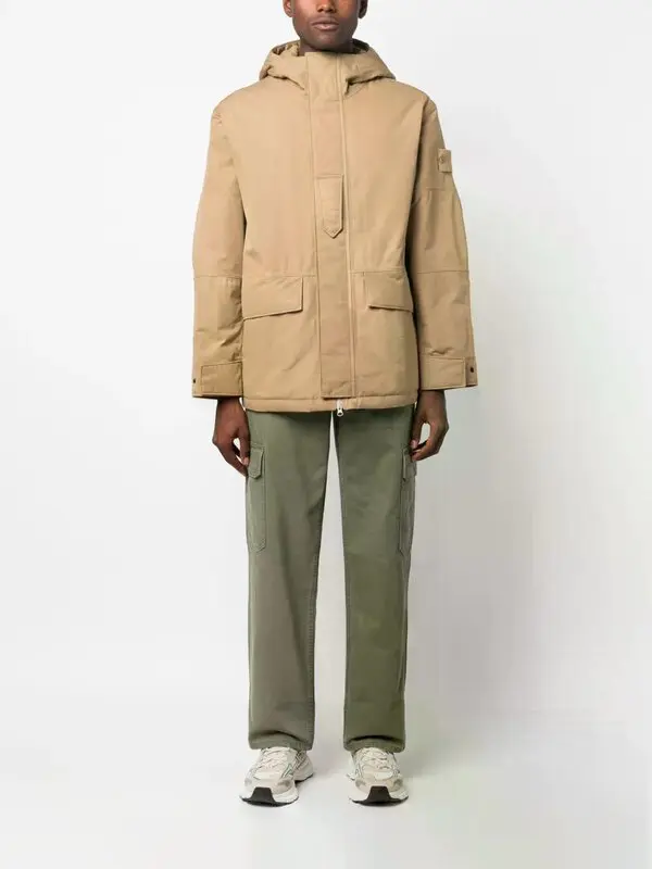 Stone Island Garment-dyed Cotton Hooded Jacket - Neutrals