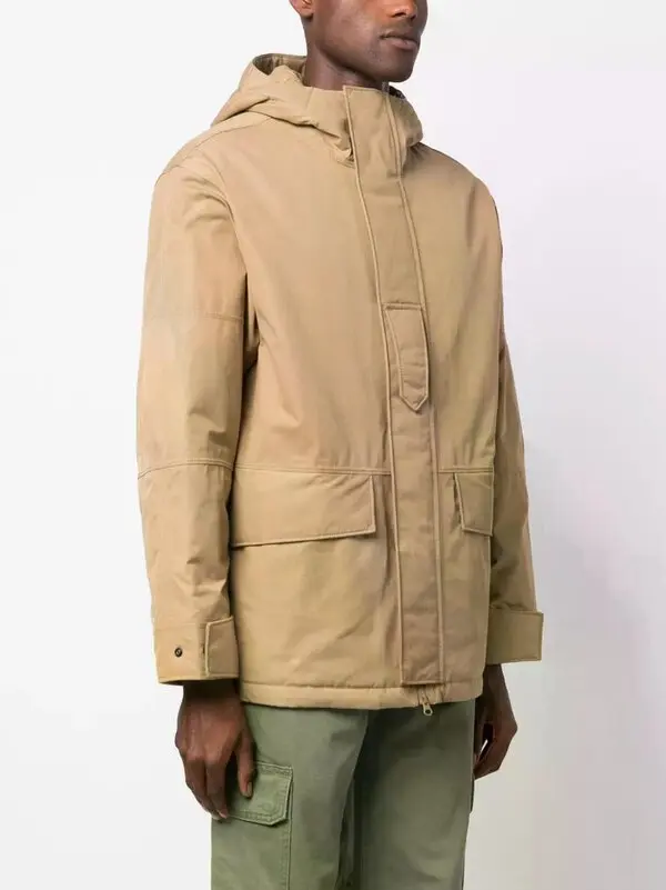 Stone Island Garment-dyed Cotton Hooded Jacket - Neutrals