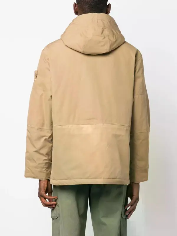 Stone Island Garment-dyed Cotton Hooded Jacket - Neutrals
