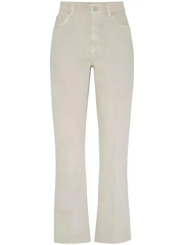Brunello Cucinelli Stretch-cotton Kick-flare Trousers