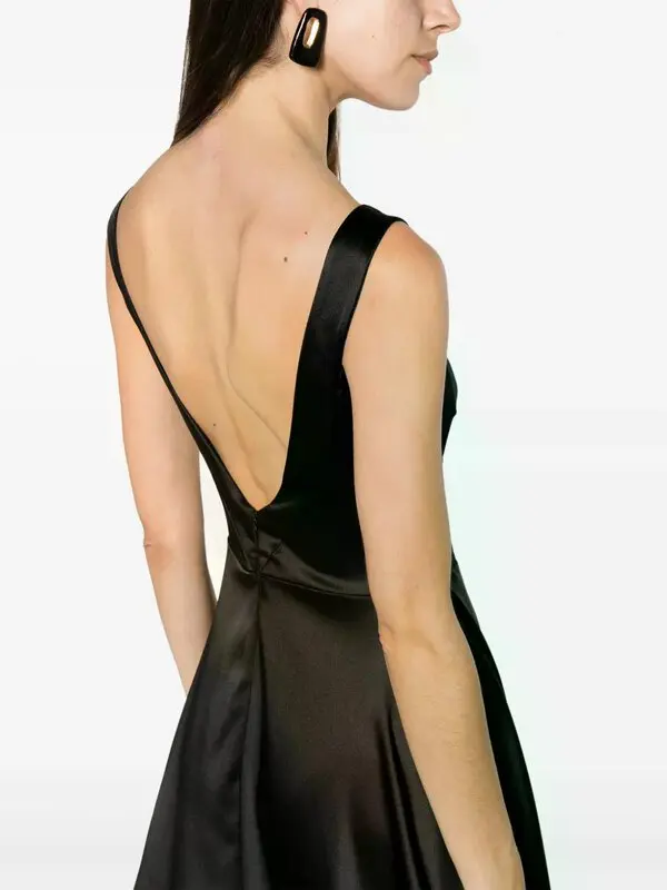 ATU BODY COUTURE V-back Satin Gown - Black