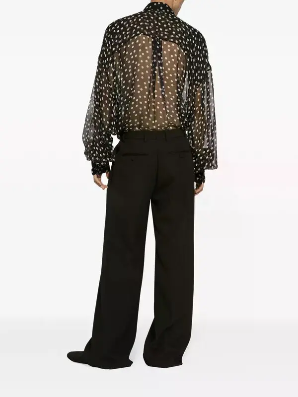 Dolce & Gabbana Polka-dot Sheer Chiffon Shirt