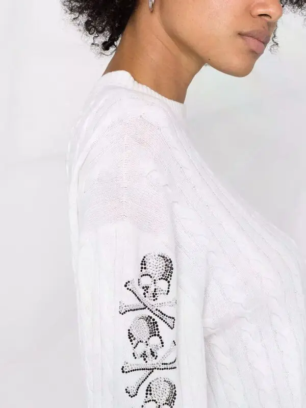 Philipp Plein Sequin Skull Pullover Jumper