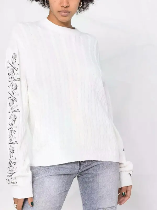 Philipp Plein Sequin Skull Pullover Jumper