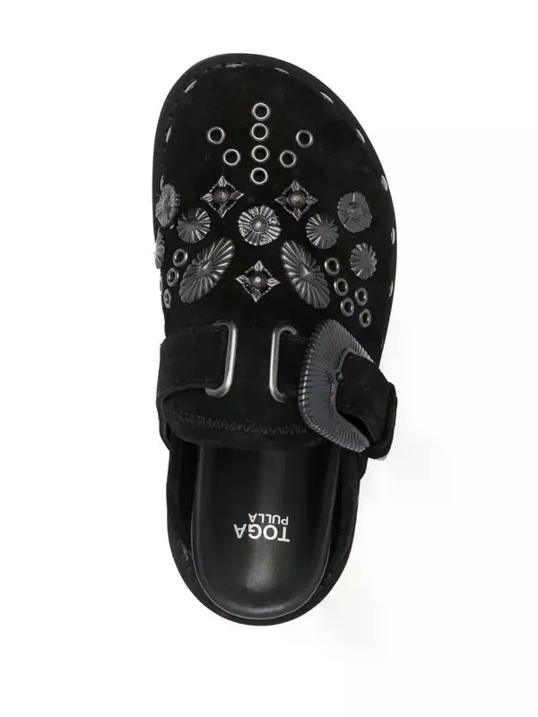 Toga Sabot Metal Suede Mules