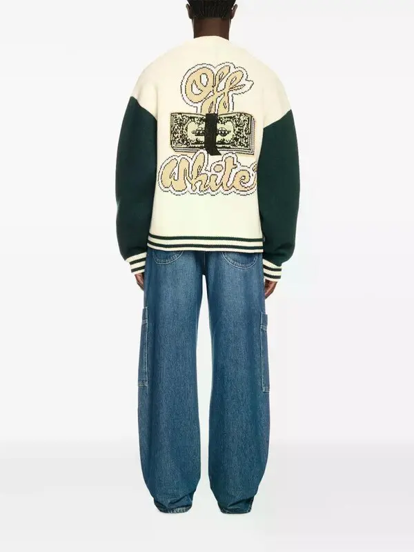Off-White Crystal Cash Varsity Cardigan