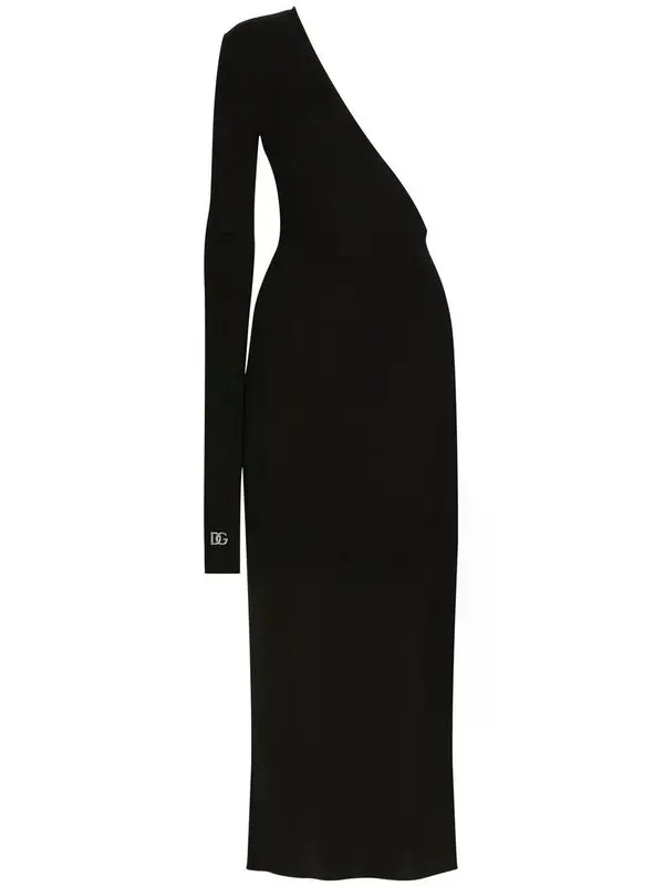 Dolce & Gabbana Detachable-sleeve One-shoulder Midi Dress