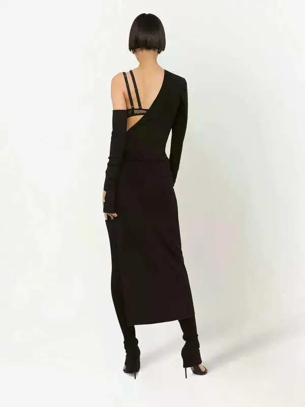 Dolce & Gabbana Detachable-sleeve One-shoulder Midi Dress