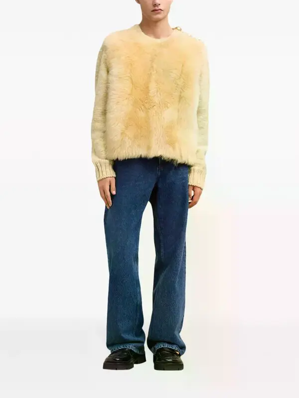 AMI Paris Shearling Crew Neck Sweater